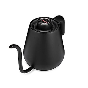 Soma Stainless Steel Gooseneck Coffee & Tea Kettle, Black, 1 Liter, Stovetop