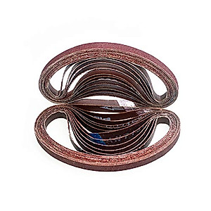 Aiyard 1/2 x 18 Inch Aluminum Oxide Sanding Belts, 40/60/80/120/180/240 Assorted Grits Abrasive File Belts for Air Belt Sander, 24-Pack
