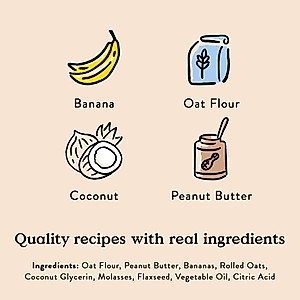 Bocce’s Bakery Oven Baked PB & Banana Recipe Treats for Dogs, Wheat-Free Everyday Dog Treats, Real Ingredients, Baked in The USA, All-Natural Soft & Chewy Cookies, Peanut Butter & Banana, 6 oz