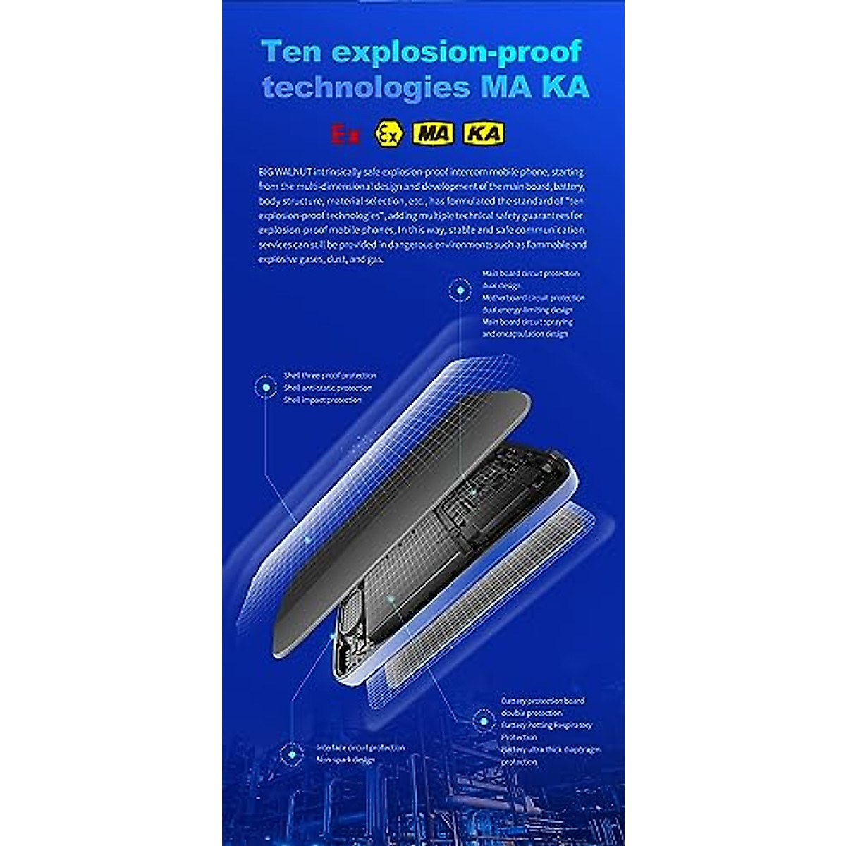 Big Walnut B2 Rugged Smartphone(2023), eSIM Dual 5G 8GB+256GB Rugged Phone Unlocked, 5.5" FHD+ Rugged Cell Phone, Android 12, 64MP Camera, 24MP Night Vision, NFC ATEX Smartphone（Yellow）