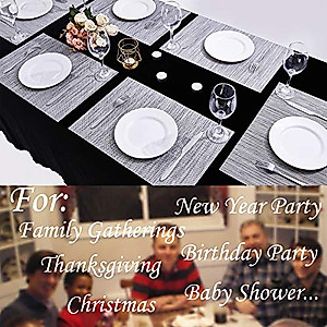 Placemats Placemats for Dining Table Gray Table Mats Set of 6 Easy to Clean Wipeable Washable Modern Outdoor Placemats for Dining Kitchen Table Indoor Valentine's Decorations