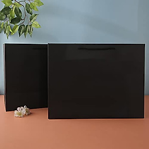 OfficeCastle 10 Pack X-Large Gift Wrap Bags with Handles, 16”x6”x12” Luxury Black Gift Bags for Men, Merchandise Bags Bulk, Shopping Bags