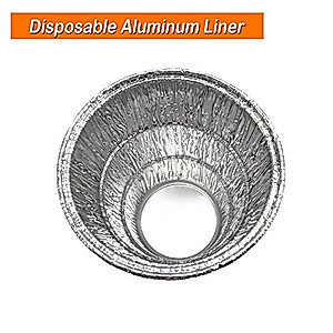 BBQ Future 6" H Universal Grease Bucket Liner Compatible with Pit Boss Grills 67292 Foil, Trae-ger Large Bucket & Other Grill Bucket Accessories, Disposable Aluminum, 15-Pack