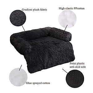 Hoyooyoo Plush Pet Sofa Bed Dog Mat Sofa Warm Pet Kennel,Couch Cover for Dogs,Washable Dog Bed Thick Blanket Cushion with Removable Cover and Non Skid Bottom (Small)