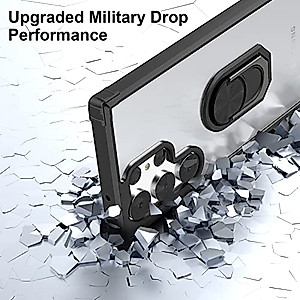 AOCOCEN Design for Galaxy S23 Ultra Case, Clear Crystal Hybrid Protective Rugged Case Cover [Ring Holder Kickstand][Magnetic Car Mount Feature] for Samsung Galaxy S23 Ultra 5G(Clear+Black)