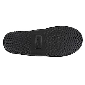 IZOD Men's Classic Two-Tone Moccasin Slipper, Winter Warm Slippers with Memory Foam, Size 13-14, Solid Black