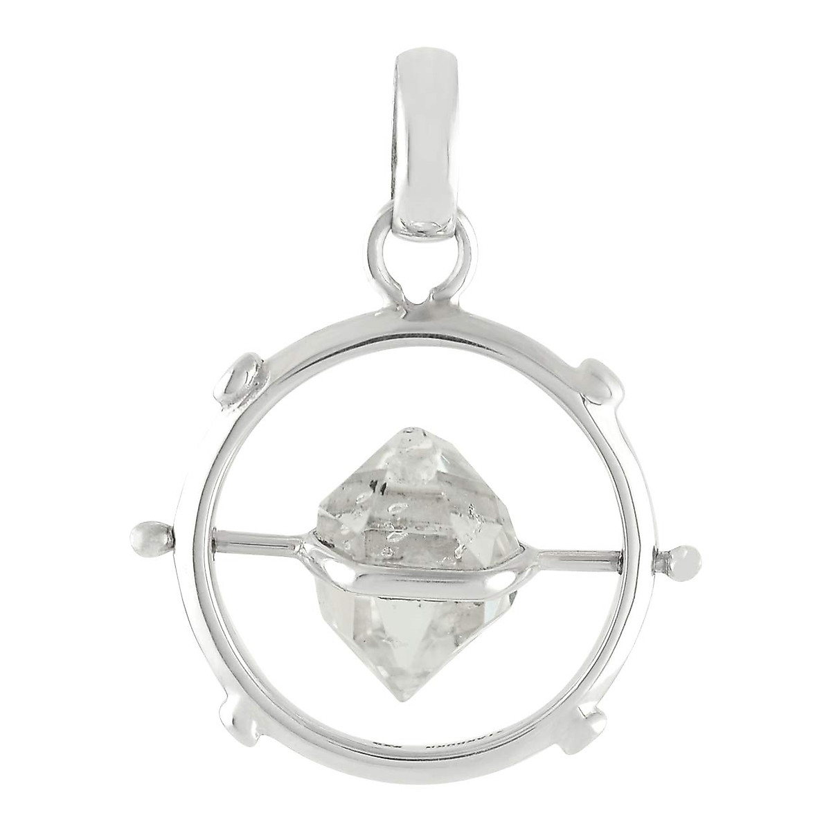 Starborn Herkimer Diamond Spinner Pendant in Sterling Silver