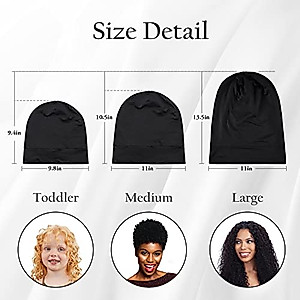OLESILK Mulberry Silk-Bonnet for Curly Hair, Silk Hair Bonnet for Men Sleeping, Silk Sleep Cap Hair Warp for Medium or Short Frizzy Hair, Unisex, Black