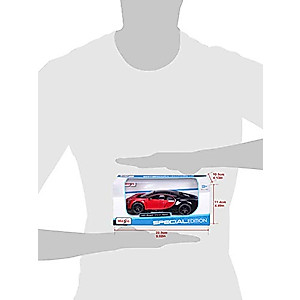Maisto Bugatti Chiron Sport 16" Red and Black Special Edition 1/24 Diecast Model Car