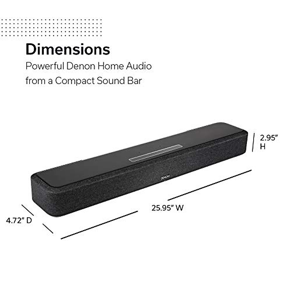 Denon Home Sound Bar 550 - Compact 3D Surround Sound, Dolby Atmos & DTS:X, Built-in HEOS, Amazon Alexa, Seamless Integration with Denon Home 150, 250, 350 Wireless Speakers for Multi-Room Audio, Black