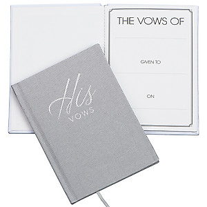 Wedding Vow Book Keepsakes (2 Book Set, His & Hers) Linen Hardcover - Bonus Wedding day Cards - Vow Renewal - Bridal Shower Gifts - Booklet - Journal - Future Mrs & Mr