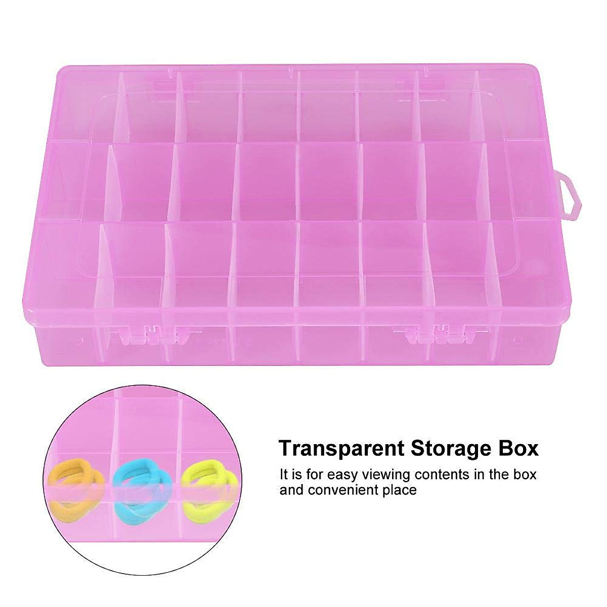 Tackle Box, Organizer Box, Jewelry Box Organizer Storage, 24 Grids Adjustable Box Plastic Detachable Beads Earrings Storage Case Jewelry Divider Container Jewelry Organizer Case()