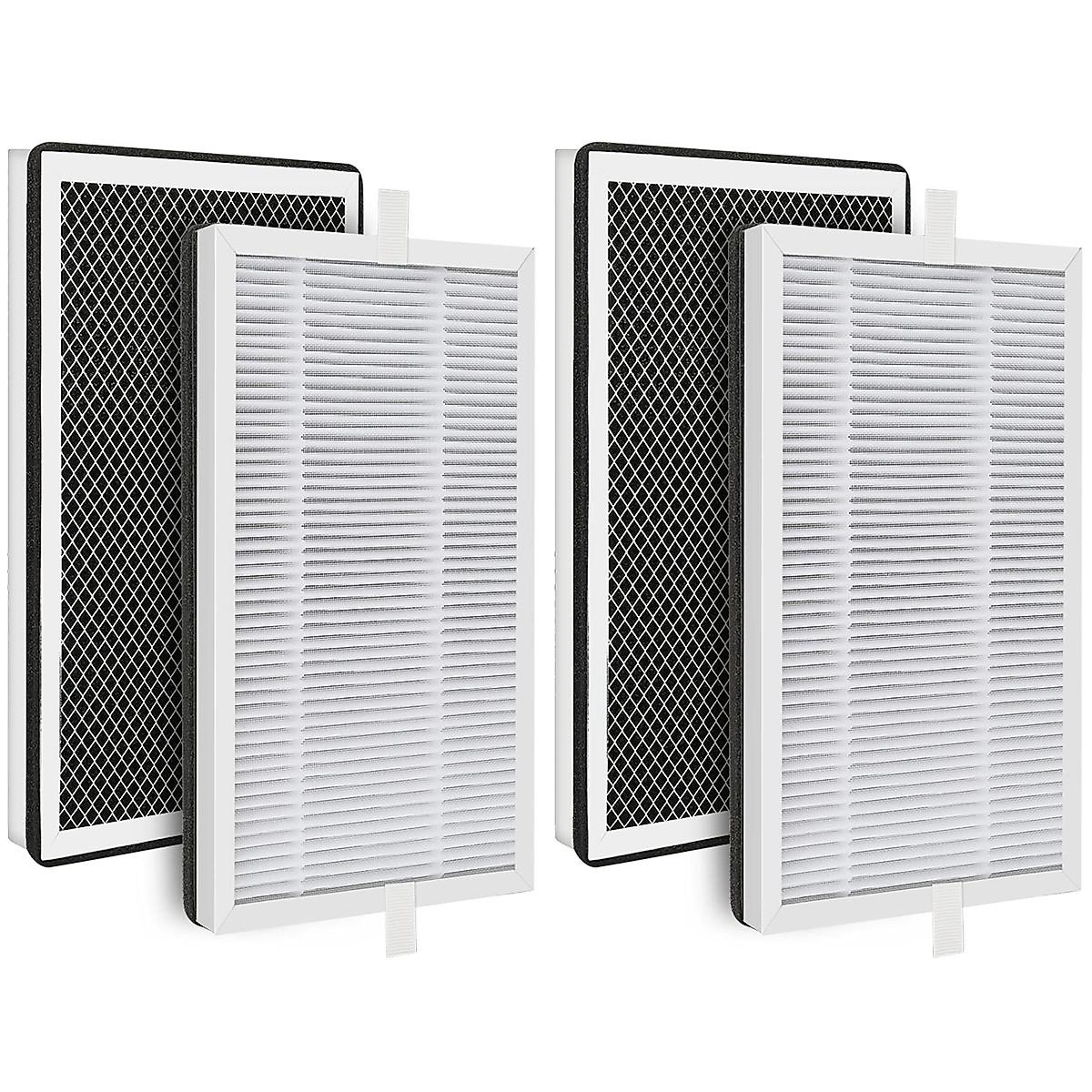 Yweller MA-15 Replacement Filter Compatible with MA-15-W1 MA-15-S1 MA-15R MA-15R-1 MA-15R-2,3-in-1 H13 True HEPA Filters and High-Efficiency Activated Carbon Filter（4 Pack）