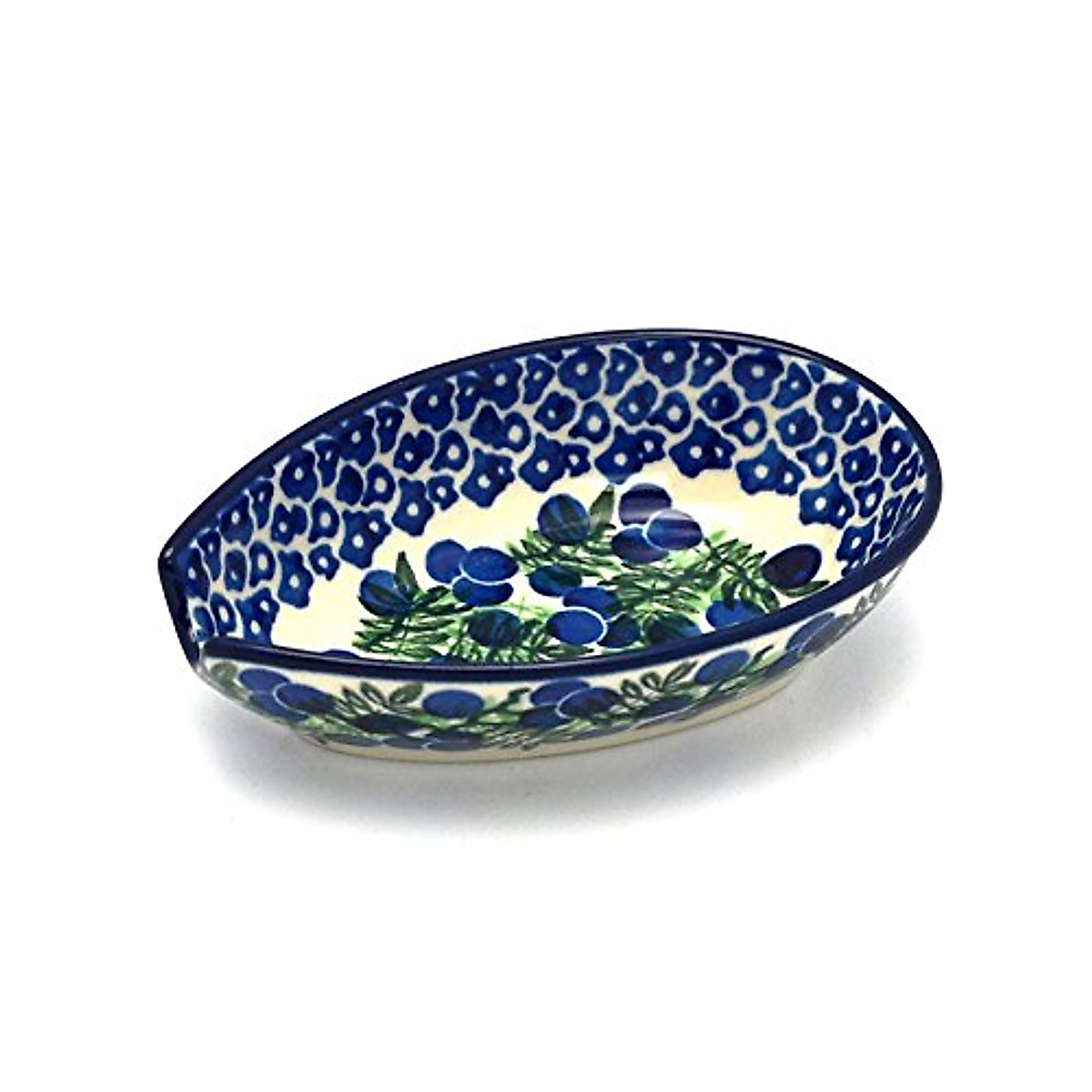 Polish Pottery Spoon Rest - Huckleberry