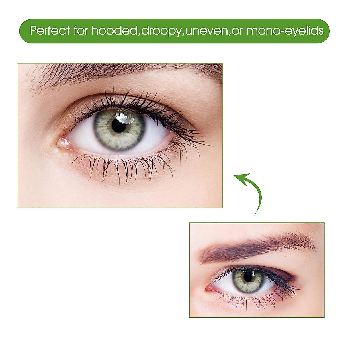 168Pairs Ultra Invisible Two-sided Sticky Double Eyelid Tapes Stickers for Heavy Saggy Droopy Hooded Eyelids, Medical Fiber Self-adhesive Strips, Instant Eyelid Lift Without Surgery