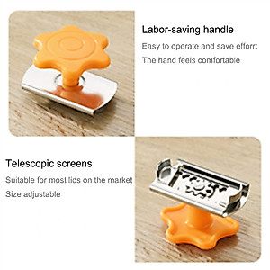 Nubadam Jar Opener For Weak Hands, Adjustable Effortless Arthritis Jar Opener For Seniors, Stainless Steel Adjustable Lid Opener Kitchen Accessories Opener, Bottle Opener For Arthritic Hands(orange)…