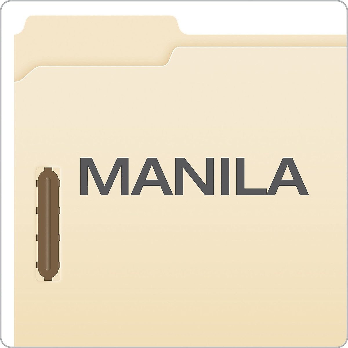 Pendaflex Fastener Folders, 2 Fasteners, Letter Size, Manila, 1/3 Cut Tabs, in Left, Right, Center Positions, 50 Per Box (FM213)