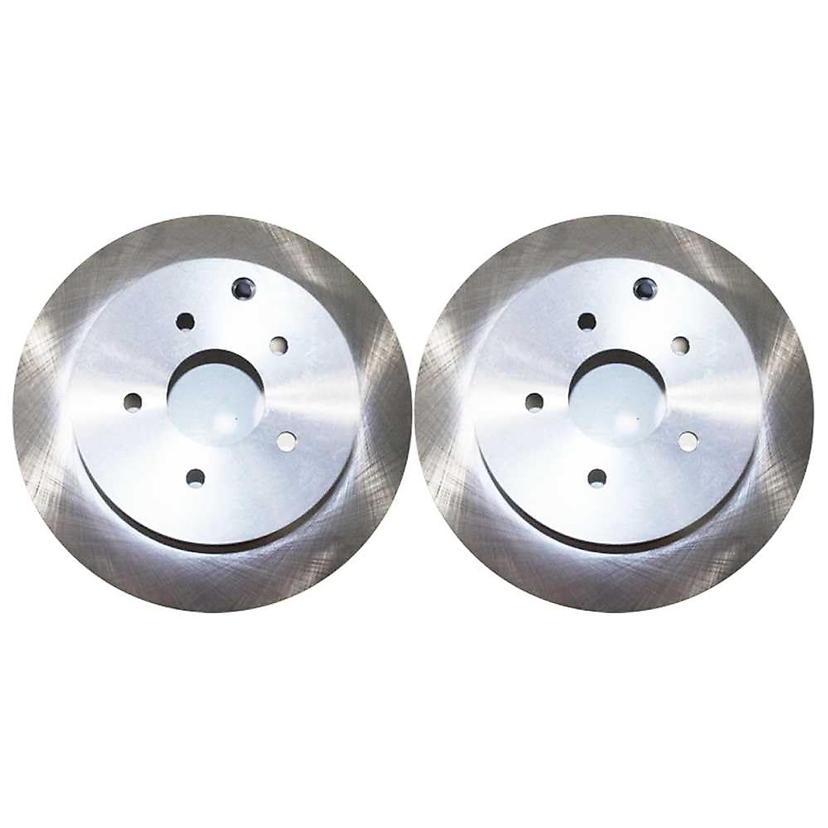 YONSKJAD 2pcs Disc Brake Rotor Set Rear Left Driver and Right Passenger Side Silver Performance Drilled and Slotted for Nissan for Murano 03-07 09-19 for Pathfinder 13-19 for Quest 04-09 11-17