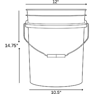 House Naturals 5 Gallon Plastic Blue Food Grade Made in USA Bucket Container with Air Tight Screw on Lid (Pack of 3)