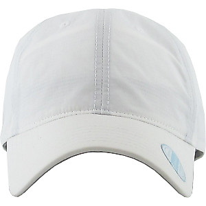 KBETHOS Relaxed Fit Unconstructed Nylon Sports Cap Adjustable Performance Hat … (Adjustable, (Nylon) White)