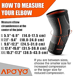 APOYO Elbow Brace for Tendonitis and Tennis Elbow, Compression Sleeve for Arthritis, Workouts, Reduce Joint Pain During Fitness Activity (Large)