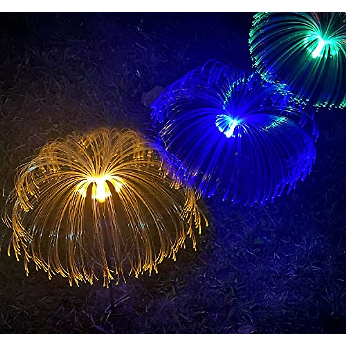 Forliver Outdoor Solar Garden Lawn Lights, Solar Jellyfish Light, Waterproof Decorative Beautiful Flower Lights Landscape Pathway Patio Yard Walkway Holiday Christmas Decoration 5 Pcs
