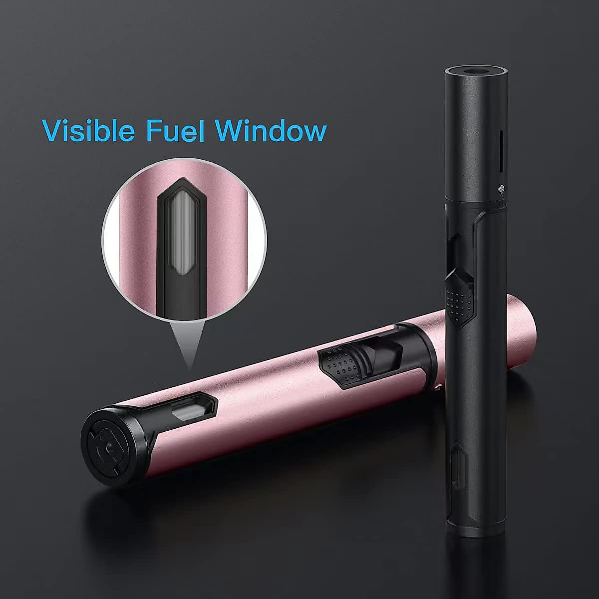 Torch Lighters, Candle Lighters 2 Pack, Butane Lighters, Multipurpose Windproof Butane Refillable Gas Torch Lighter, Jet Flame Mini Torch Lighter for Grills, Fireplaces, Camping. (Butane Not Included)