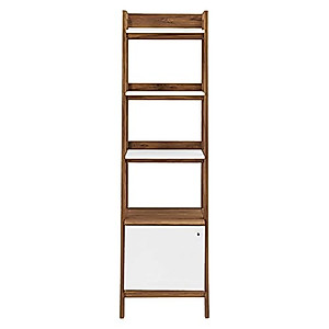 Modway Bixby Bookshelf Display Case, 21 Inch, Walnut White