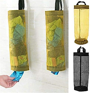 ZALING Carrier Bag Holder Dispenser Mesh Hanging Bag Kitchen Storage For Carrier Bag Plastic Bag Bin Bag ,Style 2