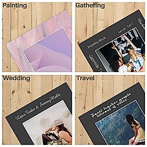 AUEAR, 5 Pack Black 5X7 Bevel Cut White Core Picture Mat for 4X6 Photo/Print/Artworks - 5 Pre-Cut Acid Free Picture Frame Mat + 5 Backing Board + 5 Clear Bag