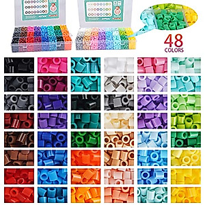 Artkal Fuse Beads 9,600 48 Colors Fusion Beads 5mm Melting Beads Sorted Beads 2 Boxes