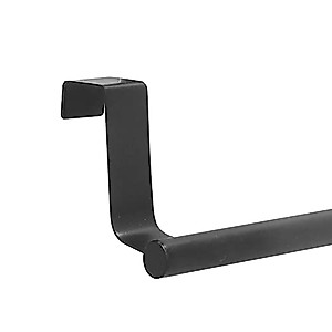 2PCS Over The Door Towel Rack, Black Hangable Towel Holders, 430 Stainless Steel Towel Rack, Punch Free Nail Free Cabinet Door Towel Rack, Kitchen Over Cabinet Towel Bar for Home Hotel(23cm)