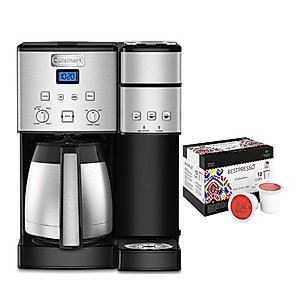Cuisinart SS-20 Coffee Center 10-Cup Coffeemaker and Single-Serve Brewer (Silver) with 12-Count Colombian Roast Coffee Bundle (2 Items)