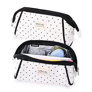 iSuperb Portable Pencil Case Large Capacity Trapezoid Shape Pencil Bag Canvas Zipper Stationery Organizer Storage Cosmetic Makeup Pouch for Women
