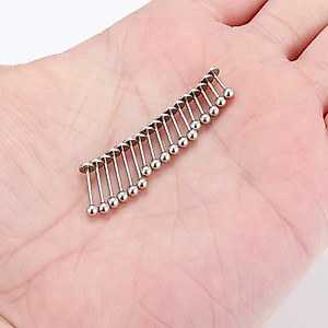 SCERRING 18PCS 20g Stainless Steel 3mm Balls Labret Monroe Lip Tragus Cartilage Helix Earring Ring Body Piercing Jewelry 6mm 8mm 10mm - Silver