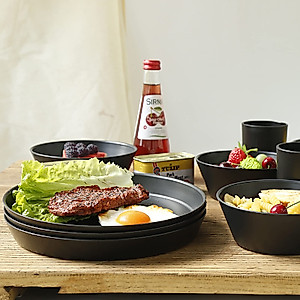 Shopwithgreen Wheat Straw Dinnerware Sets, 12 PCS Microwave Unbreakable Plates and Bowls Sets, Reusable Lightweight Tableware Dinner Dishes, Bowls, Cups, Dishes for Camping, Kitchen, RV