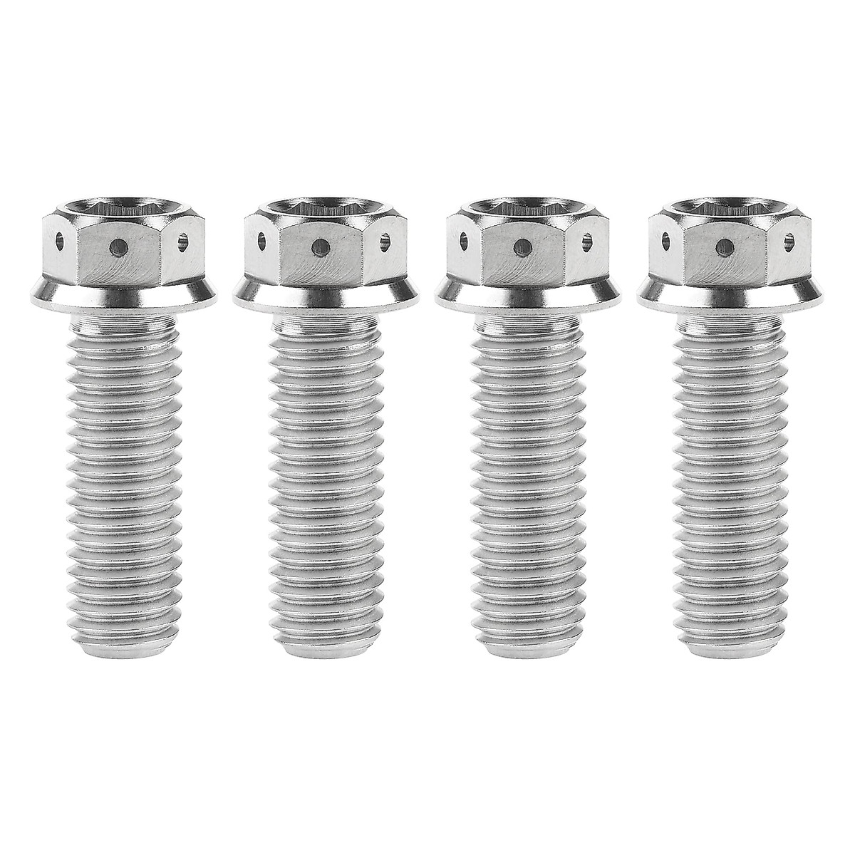 Wanyifa Titanium Flange Hex Head Bolt M8 15 20 25 30 35 40 45 50 55 60mm Screws Pack of 4 (M8x30mm, Silver)
