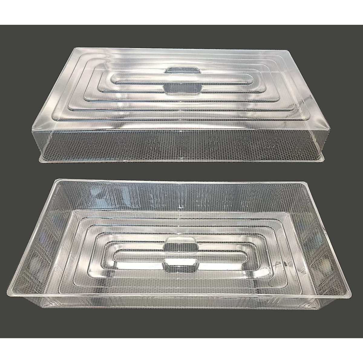 RooTrimmer Humidity Dome, Plastic Clear Seed Starter Dome 1020 Tray Covers Humidifying and Insulating for Greenhouse Germination and Garden Growing (21.5"×11.5", 3.15" Height, 10-Pack)