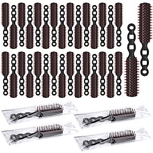 Lauwell 36 Pcs Hair Brushes in Bulk for Homeless, Disposable Hair Brushes Nylon Bristles Detangling Brush for Curly Wet and Dry Hair for Shelter, Hotel(Black)