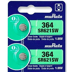 Murata 364 SR621SW Battery 1.55V Silver Oxide Watch Button Cell - Replaces Sony 364 (2 Batteries)