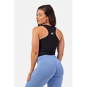 NEBBIA Sporty Slim-Fit Crop Tank Top 422 Black