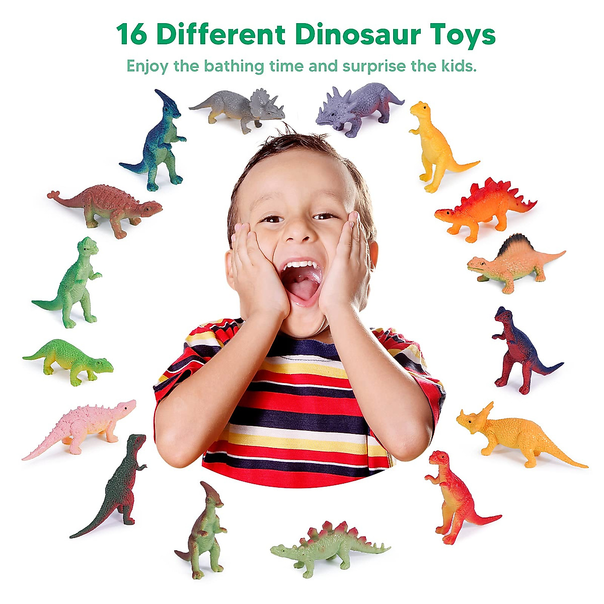 16 Pack Dinosaur Bath Bombs for Kids with Surprise Inside, Dino Bath Bombs with Toys Inside for Boys Girls Toddlers, Organic Kids Bath Bombs Bubble Bath Dinosaur Bath Toys Easter Birthday Gift Set