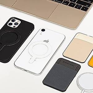 Sinjimoru Ring Magnetic Plate for Stickers, Slim Plate for MagSafe Charger & MagSafe Accessories for All Smartphones & iPhone 12/13 and 14 Series. M-Plate Black