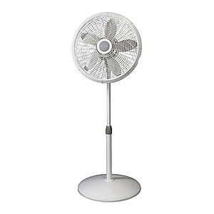 Lasko Lasko-18 Adjustable Elegance & Performance Pedestal, 3-Speed, White (1820) Household Fans, 18"