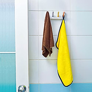 Adhesive Coat Hook, 3 Pack Wall Mounted Key Holder, Heavy Duty Entrance Way Storage Rack for Hanging Coat, Hat, Clothes, Scarf, Bag, Towel (Colorful)