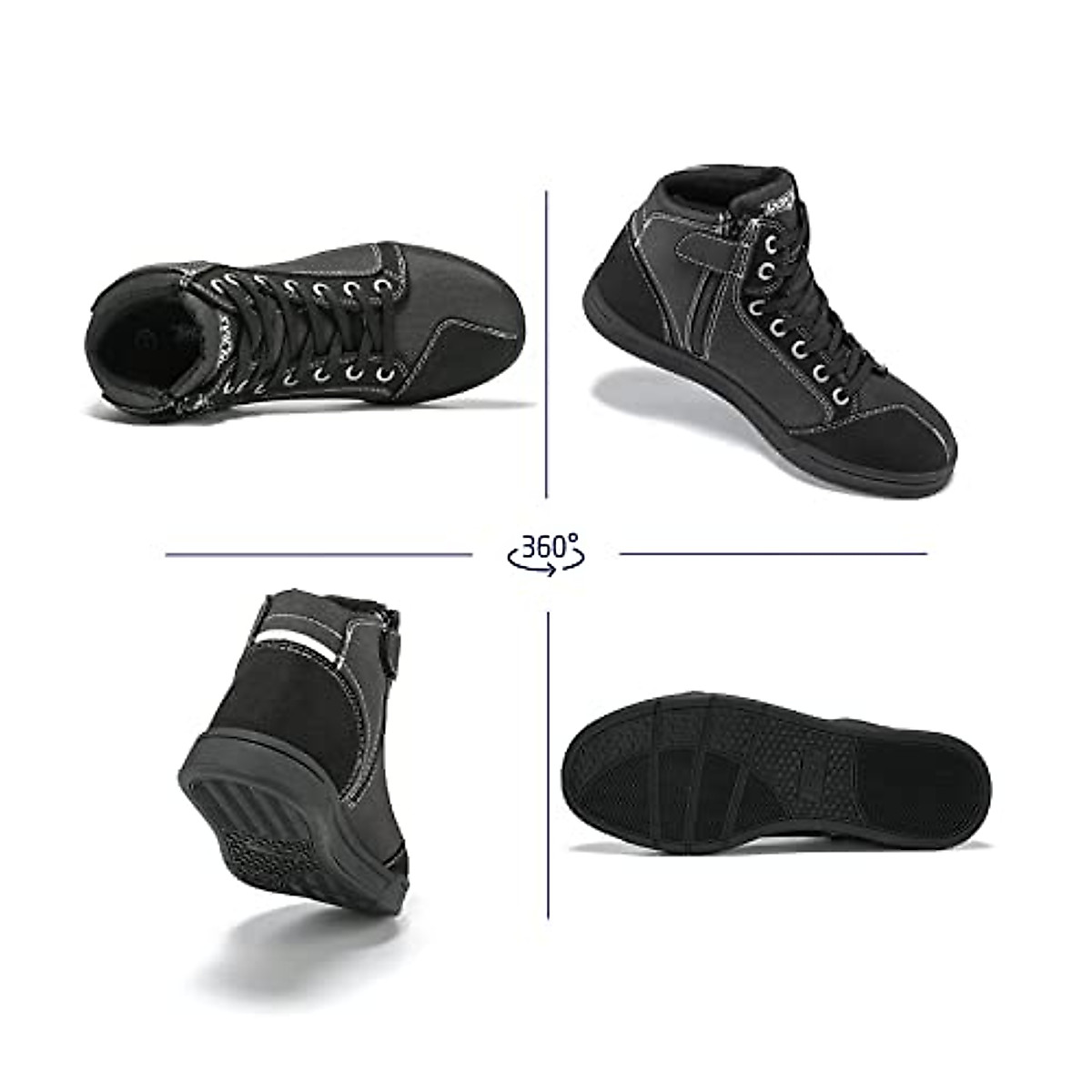 IRON JIA'S Motorcycle Shoes Men Streetbike Casual Accessories Breathable Protective Gear Powersport Anti-Slip Footwear Black 11
