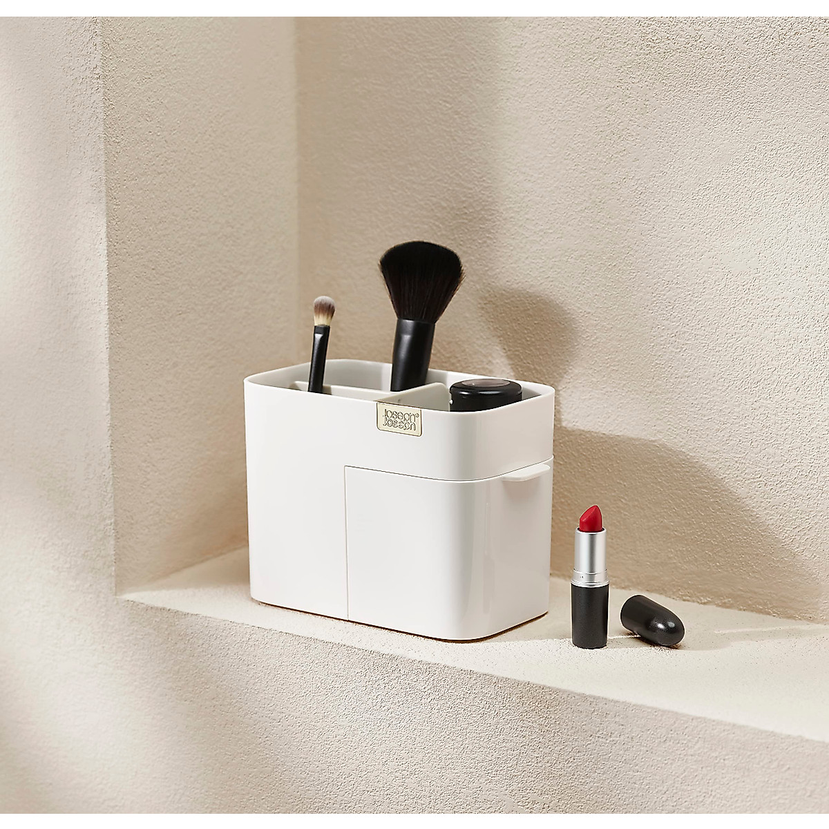 Joseph Joseph 75003 Viva Makeup Cosmetic Storage Organizer with Drawer, Small, Shell