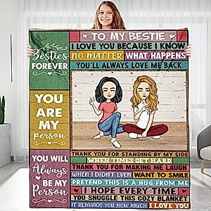 KERAOO Personalized Blanket Gift for Friend, Birthday Gifts for Friends, Flannel Throw Blankets Valentines Day Graduation Birthday Gift for Bestie, BFF, Sister (for Friend, 60"X50")