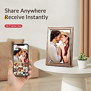 Canupfarm Digital Picture Frame, Smart WiFi 10.1 Inch Digital Photo Frame with 1280 x 800 IPS Touchscreen, 16GB Storage, Auto-Rotate, Wall Mountable, Motion Sensor, Share Moments via Frameo APP