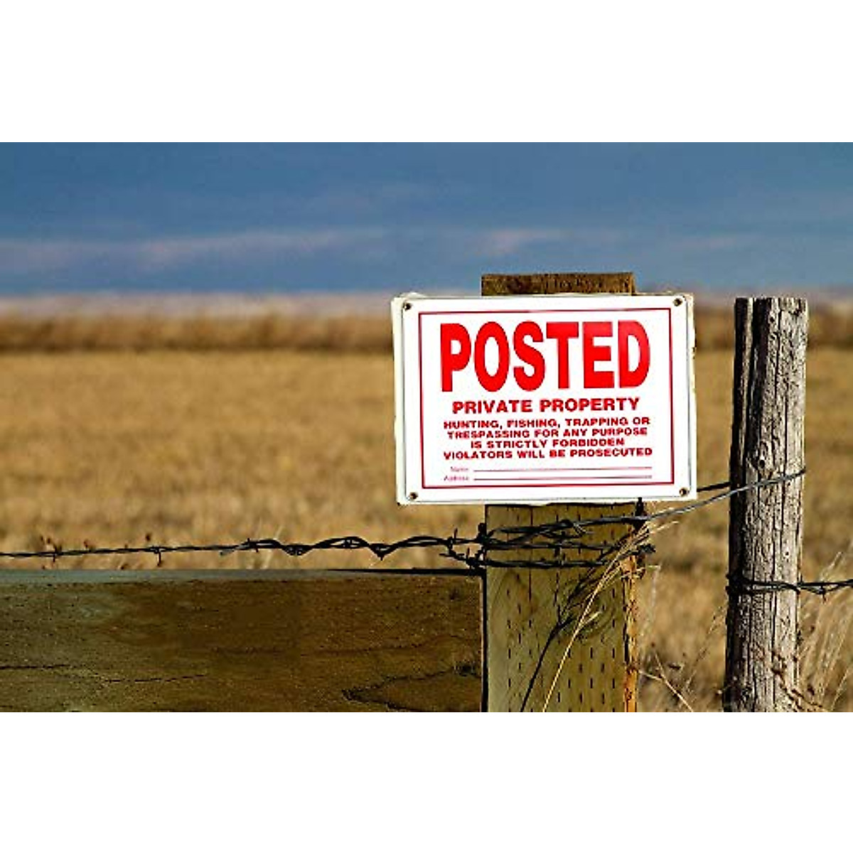 Posted No Trespassing Signs Private Property Mate No Hunting Sign 10x14 Inch Rust Free Aluminum,UV Ink Printing,Indoor or Outdoor Use(4 Pack)
